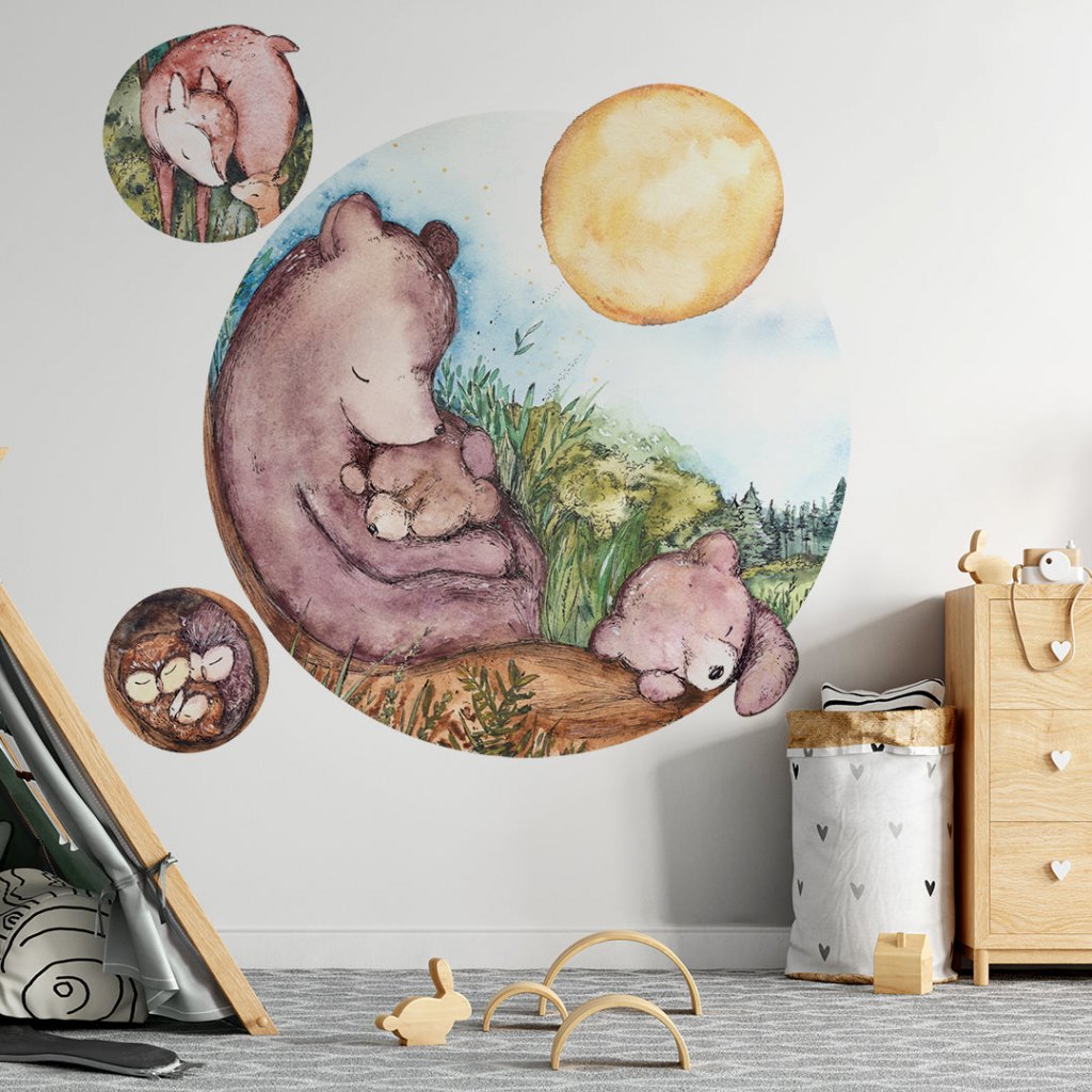 Bears Family – Tapeta Koło Standard – Wall Art